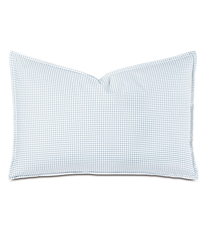 Malaya Gingham Queen Sham In Sky | Eastern Accents