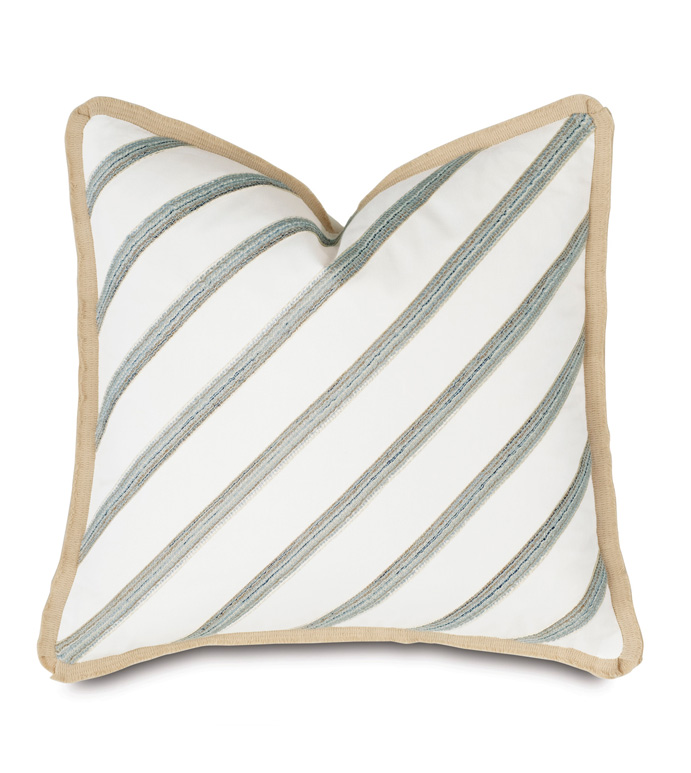 Brentwood Diagonal Trim Decorative Pillow | Eastern Accents