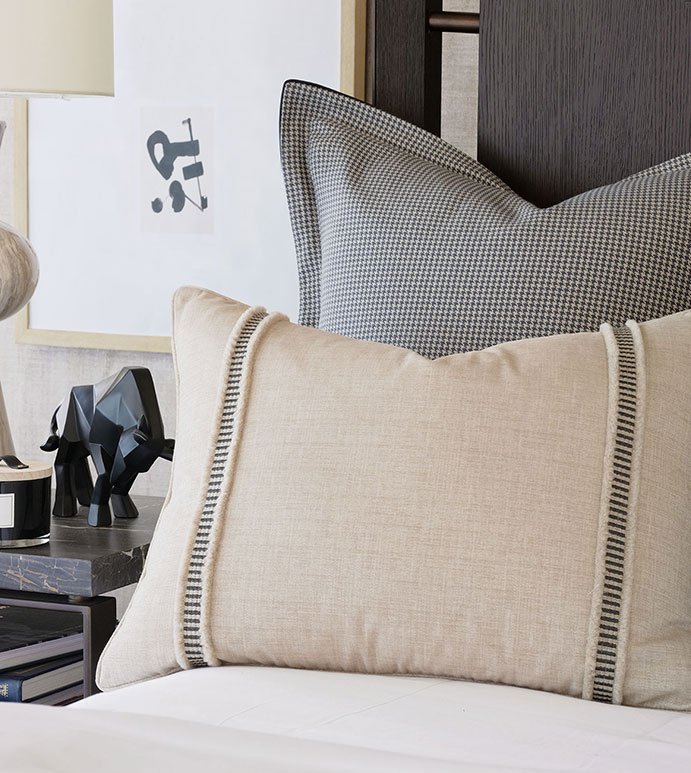 Carmel Textured Border Standard Sham | Eastern Accents