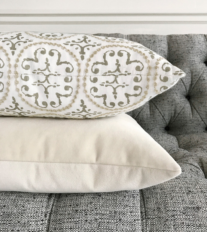 Plush Velvet Decorative Pillow In Sea Salt | Eastern Accents