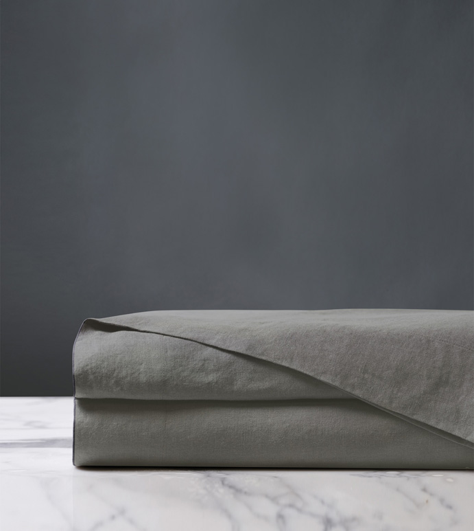 Shiloh Linen Flat Sheet In Cement | Eastern Accents
