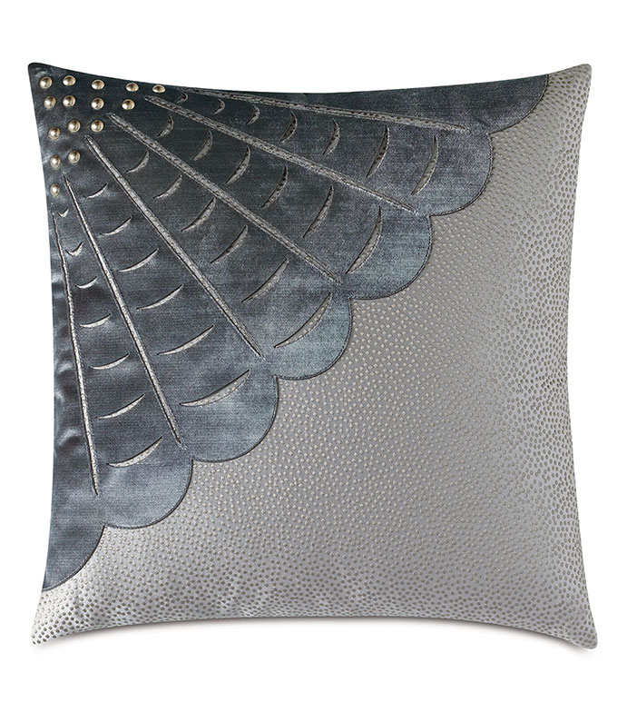 Indochine Velvet Applique Decorative Pillow | Eastern Accents