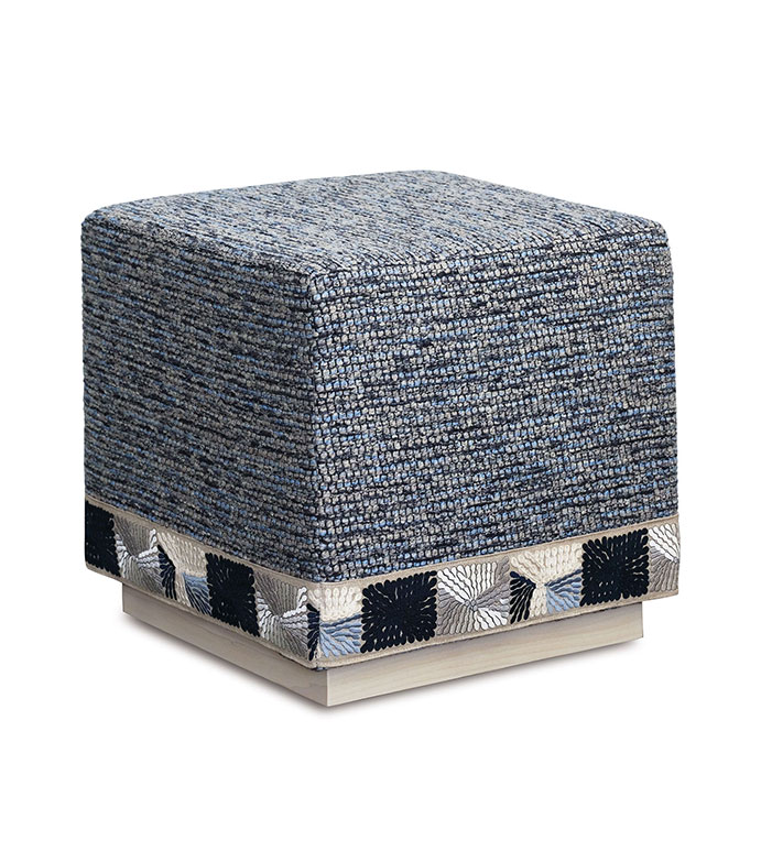 Beau Embroidered Ottoman | Eastern Accents