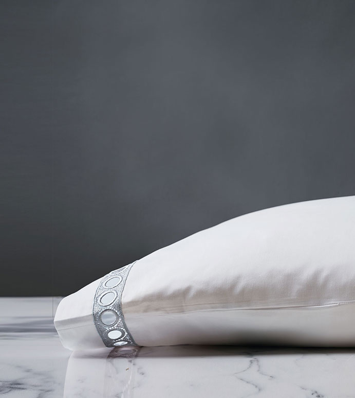 Celine Lace Pillowcase In Silver | Eastern Accents