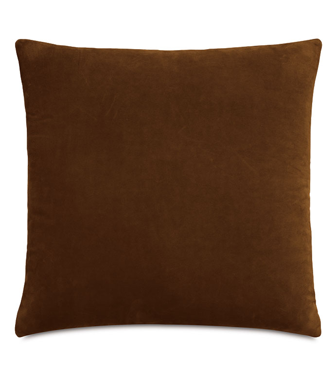 Rufus Nubuck Leather Decorative Pillow | Eastern Accents
