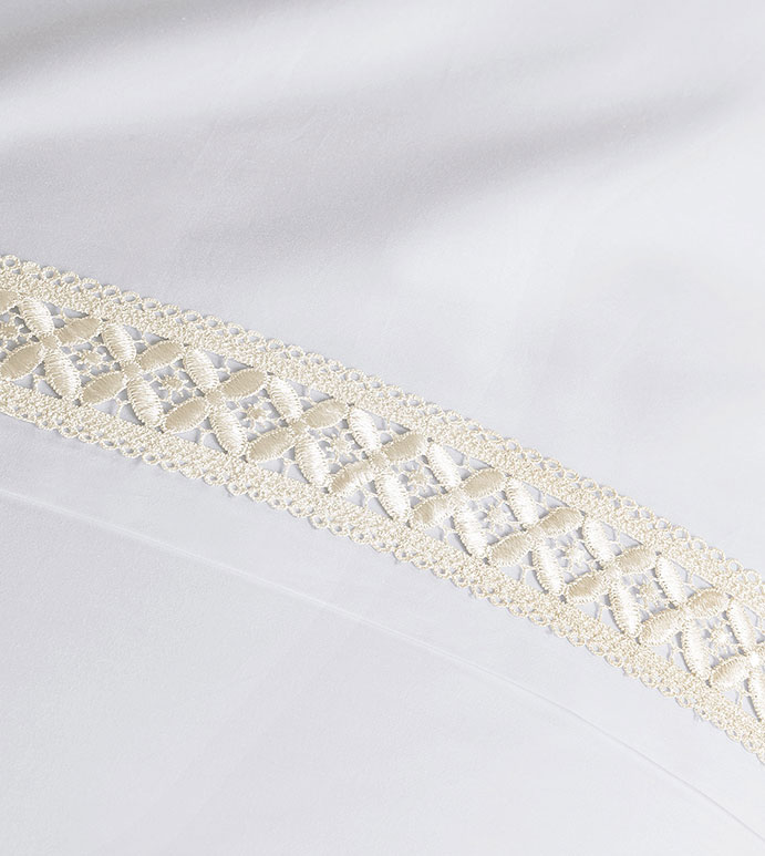 Juliet Lace Sheet Set In White/ivory | Eastern Accents