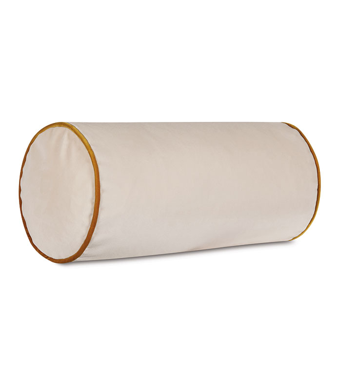 Uma Velvet Bolster In Ivory | Eastern Accents
