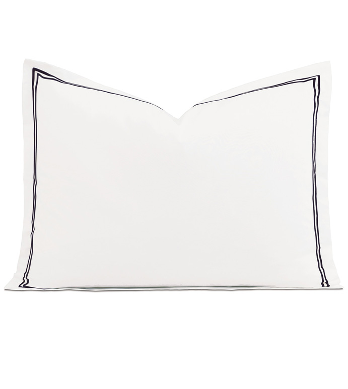 Enzo Satin Stitch Standard Sham In Black | Eastern Accents