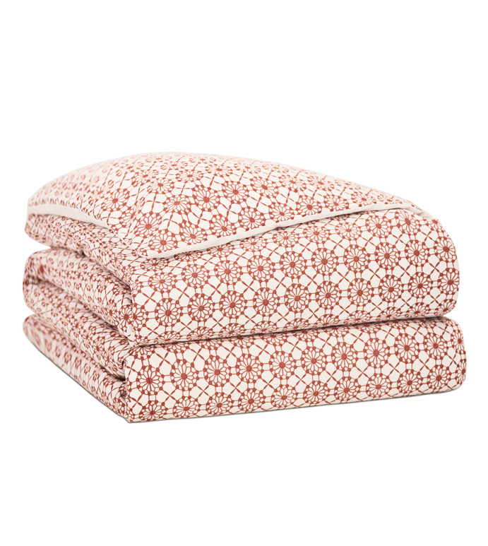 Sconset Salmon Duvet Cover | Eastern Accents