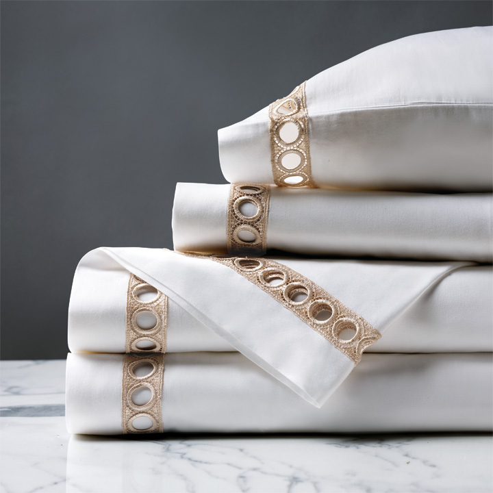 Celine Lace Sheet Set In Champagne | Eastern Accents
