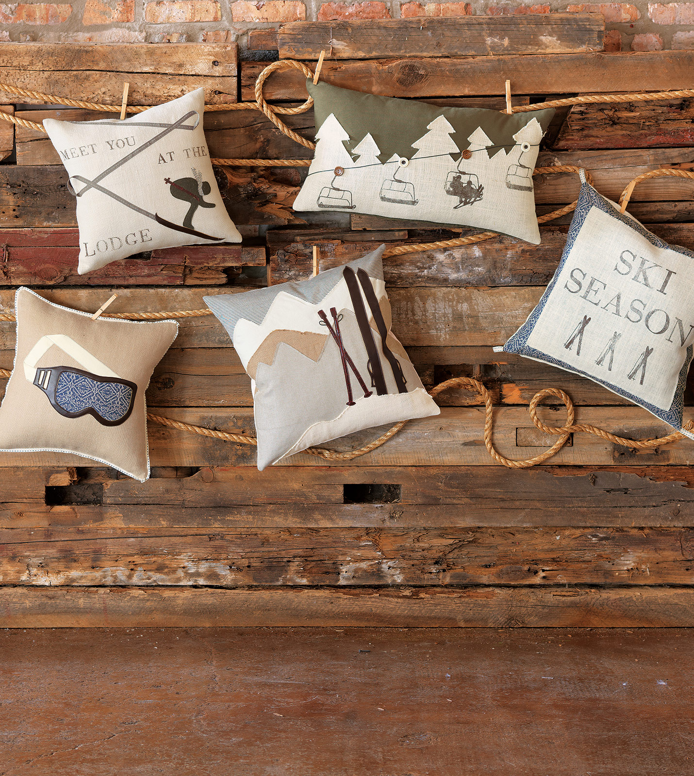 Lodge Ski Lift Decorative Pillow | Eastern Accents