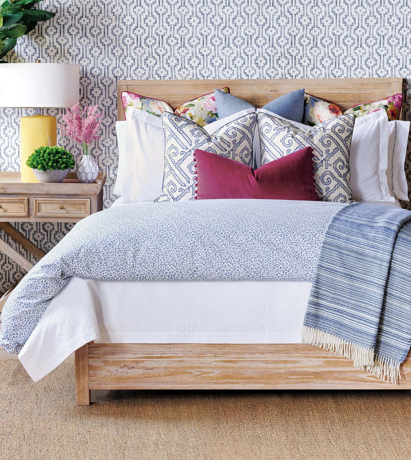 Tanner Indigo Duvet Cover | Eastern Accents
