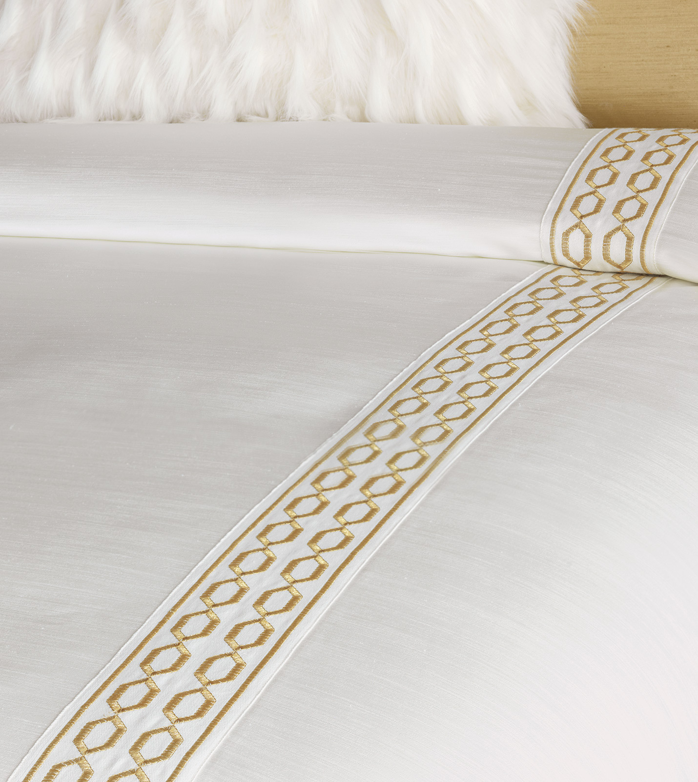 Luxe Embroidered Border Duvet Cover | Eastern Accents