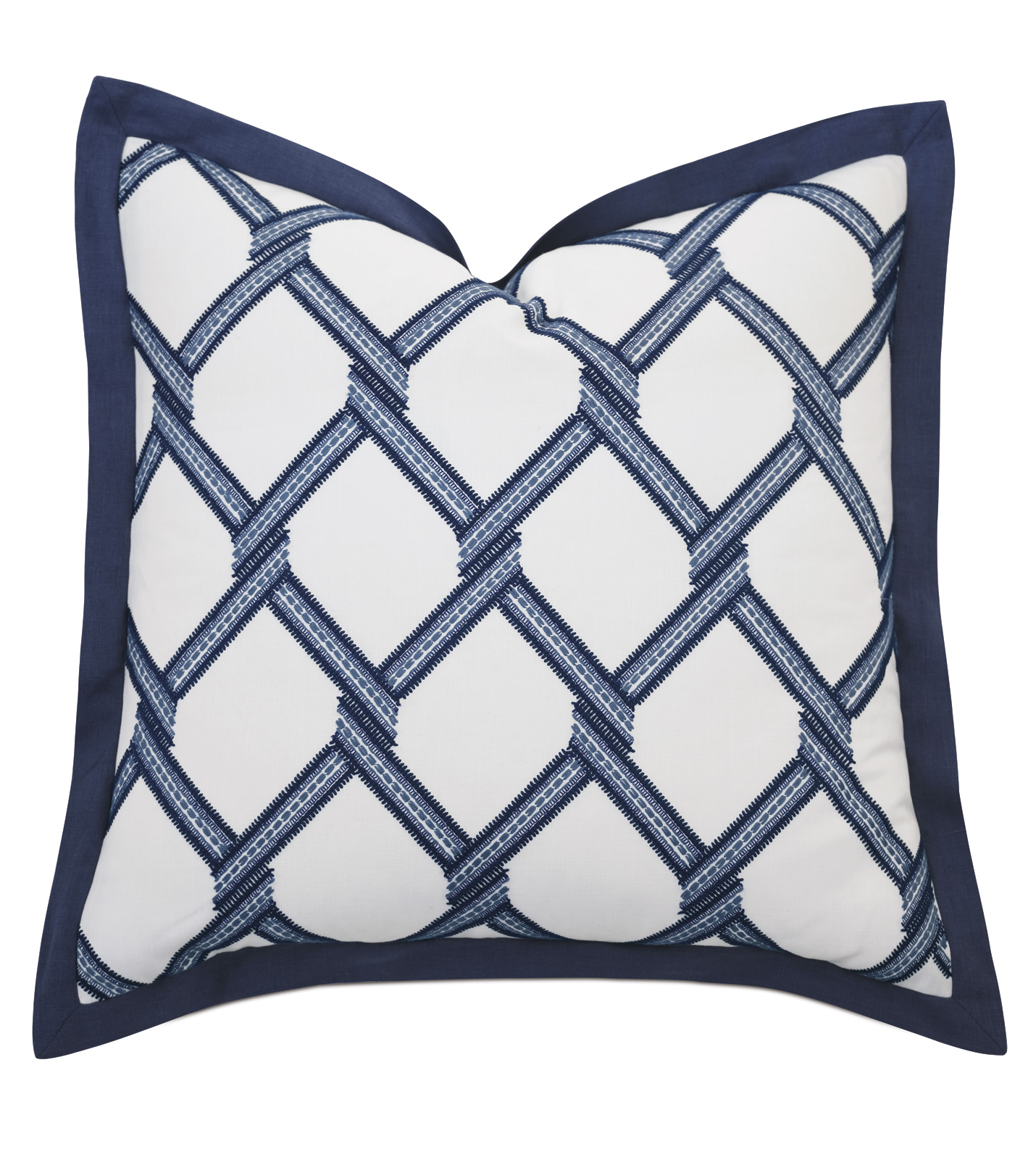 Newport Embroidered Euro Sham In Blue | Eastern Accents