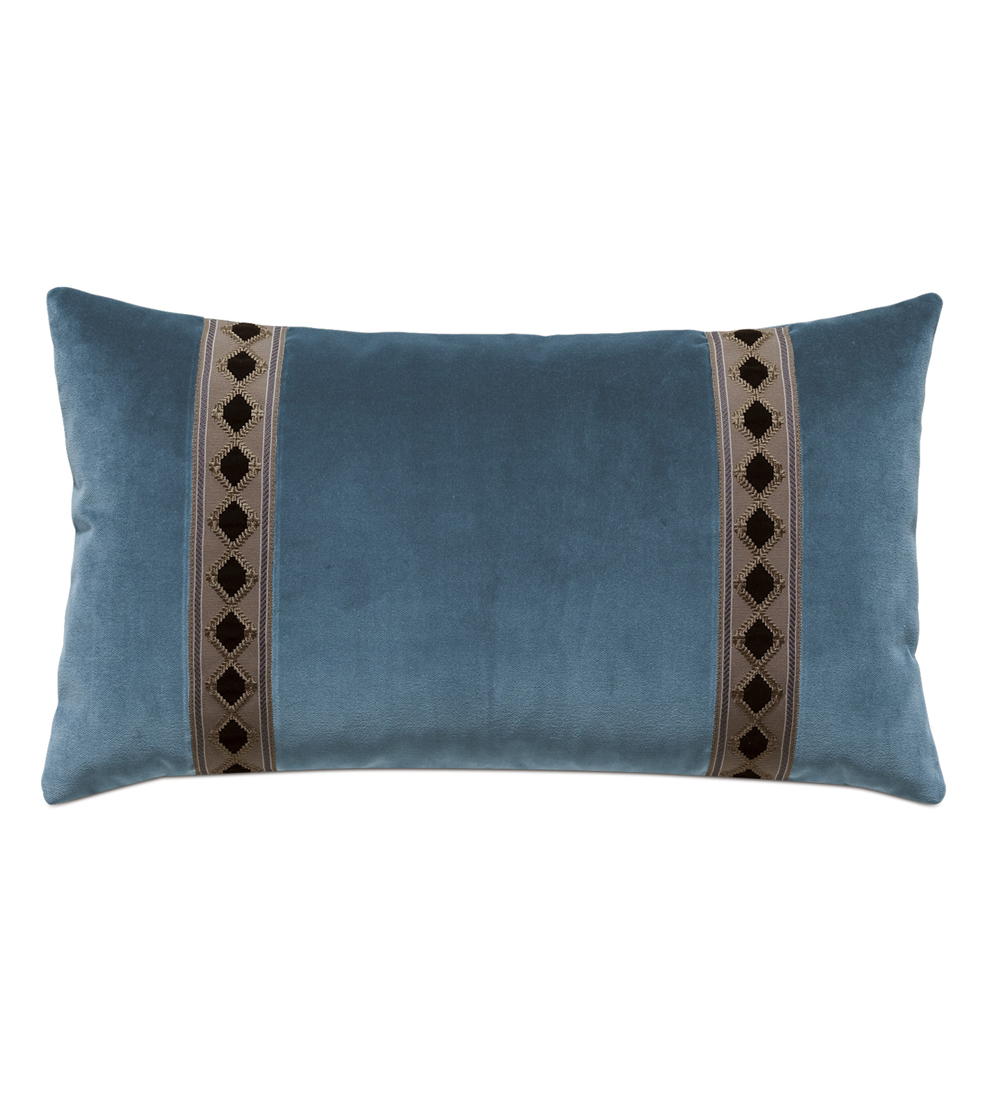 Rudy Velvet Bolster Pillow In Blue | Eastern Accents