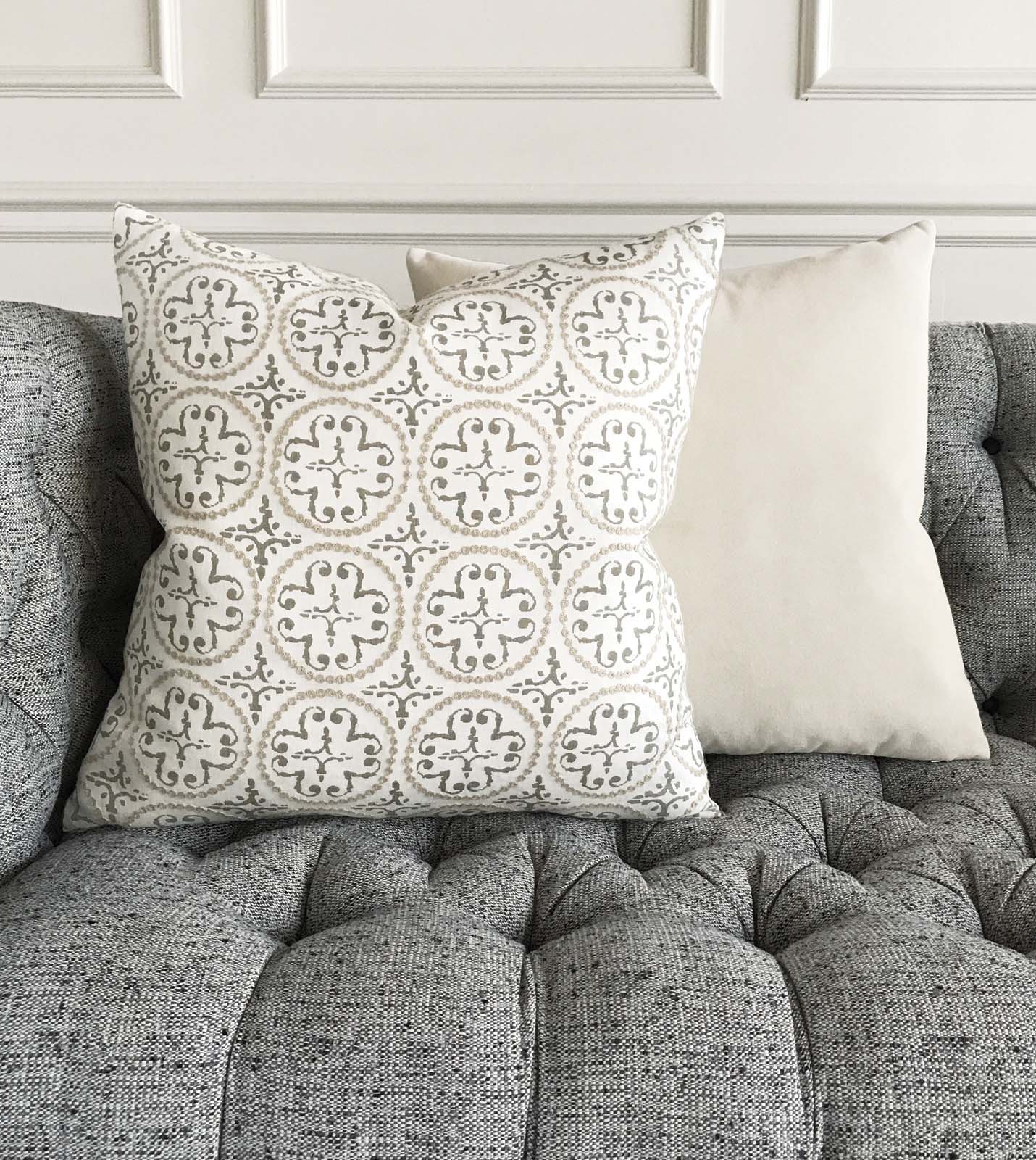 Plush Velvet Decorative Pillow In Sea Salt | Eastern Accents
