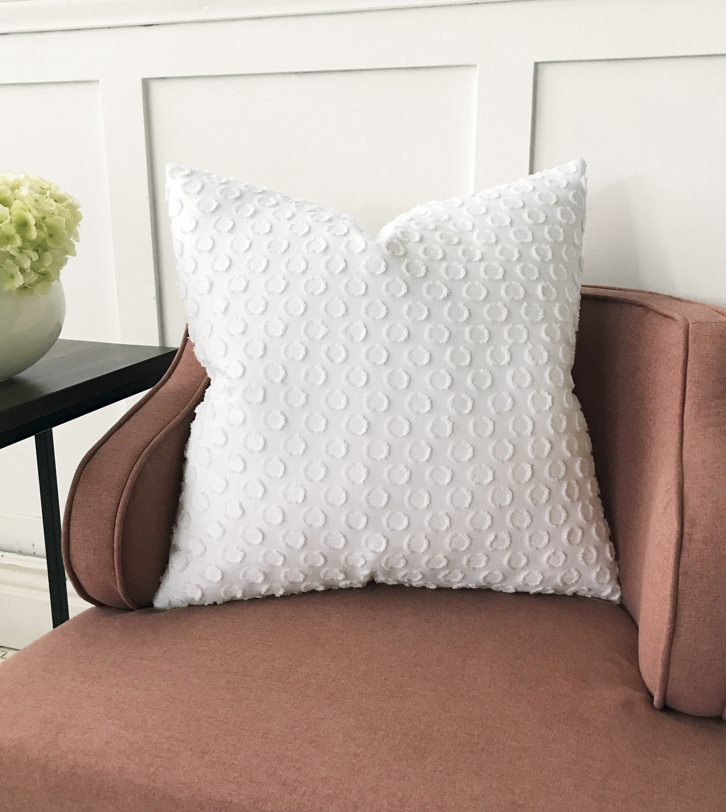 Lilla Polkadot Decorative Pillow In White | Eastern Accents