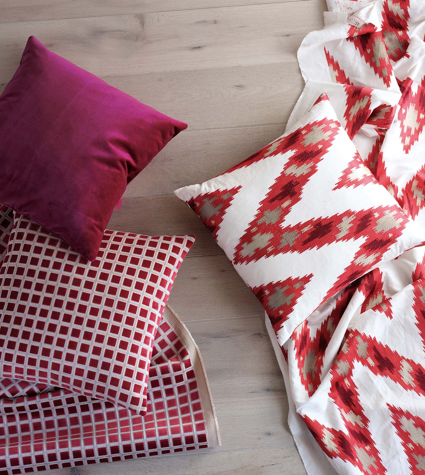 Plush Velvet Decorative Pillow In Raspberry | Eastern Accents