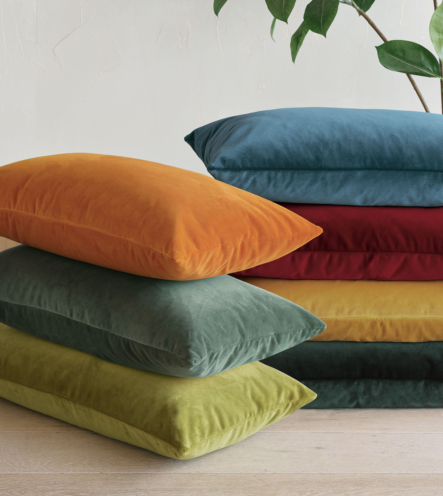 Uma Velvet Decorative Pillow In Blue | Eastern Accents