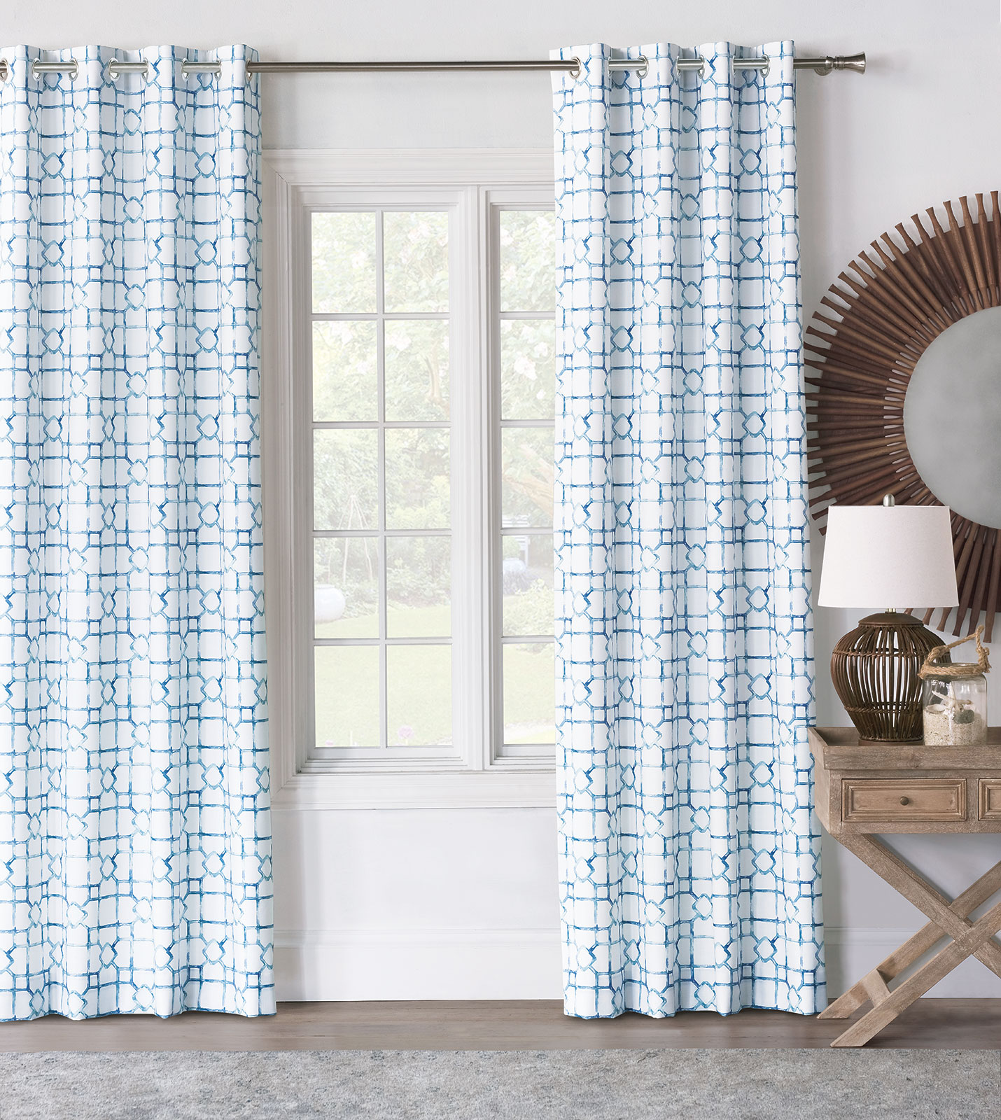 Castaway Lattice Curtain Panel | Eastern Accents