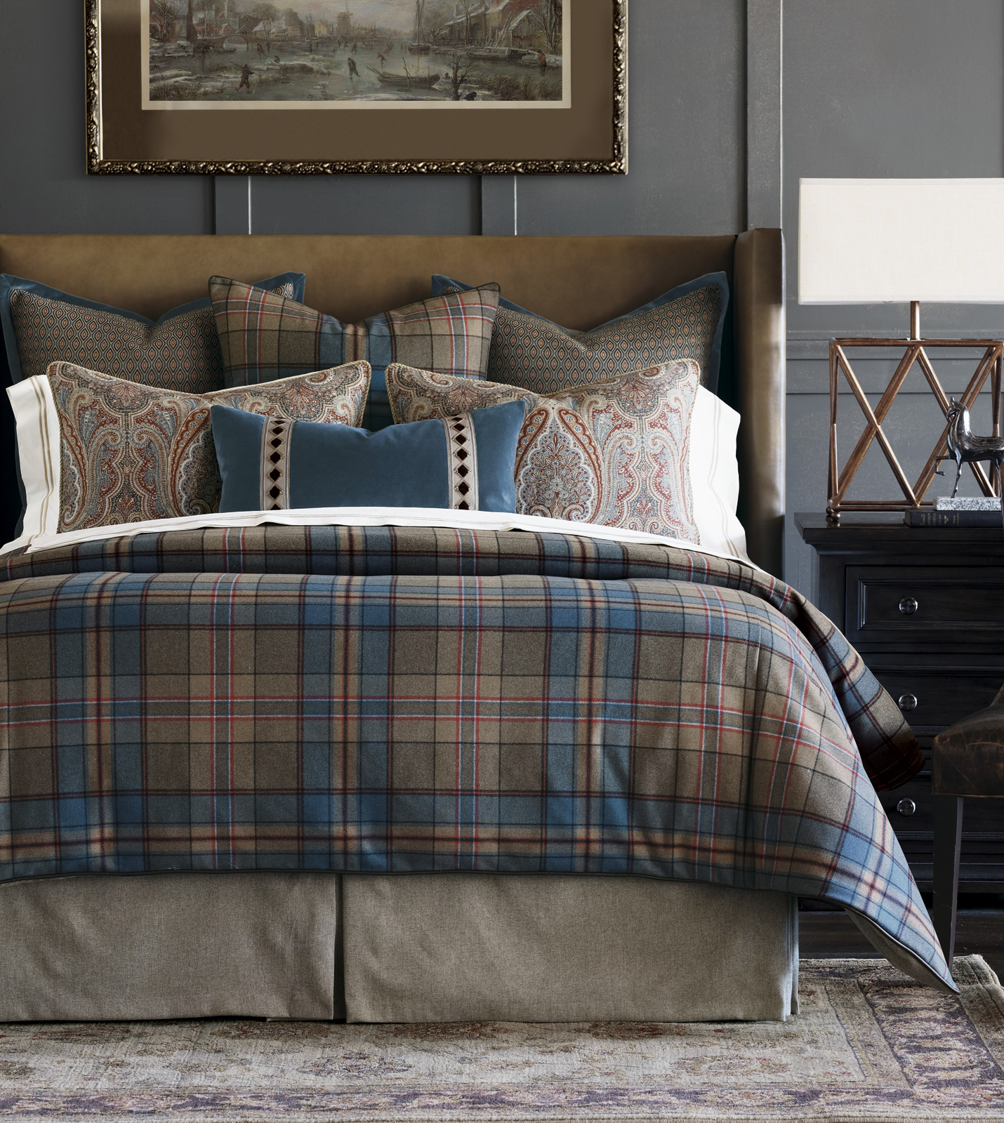 Rudy Wool Plaid Duvet Cover | Eastern Accents