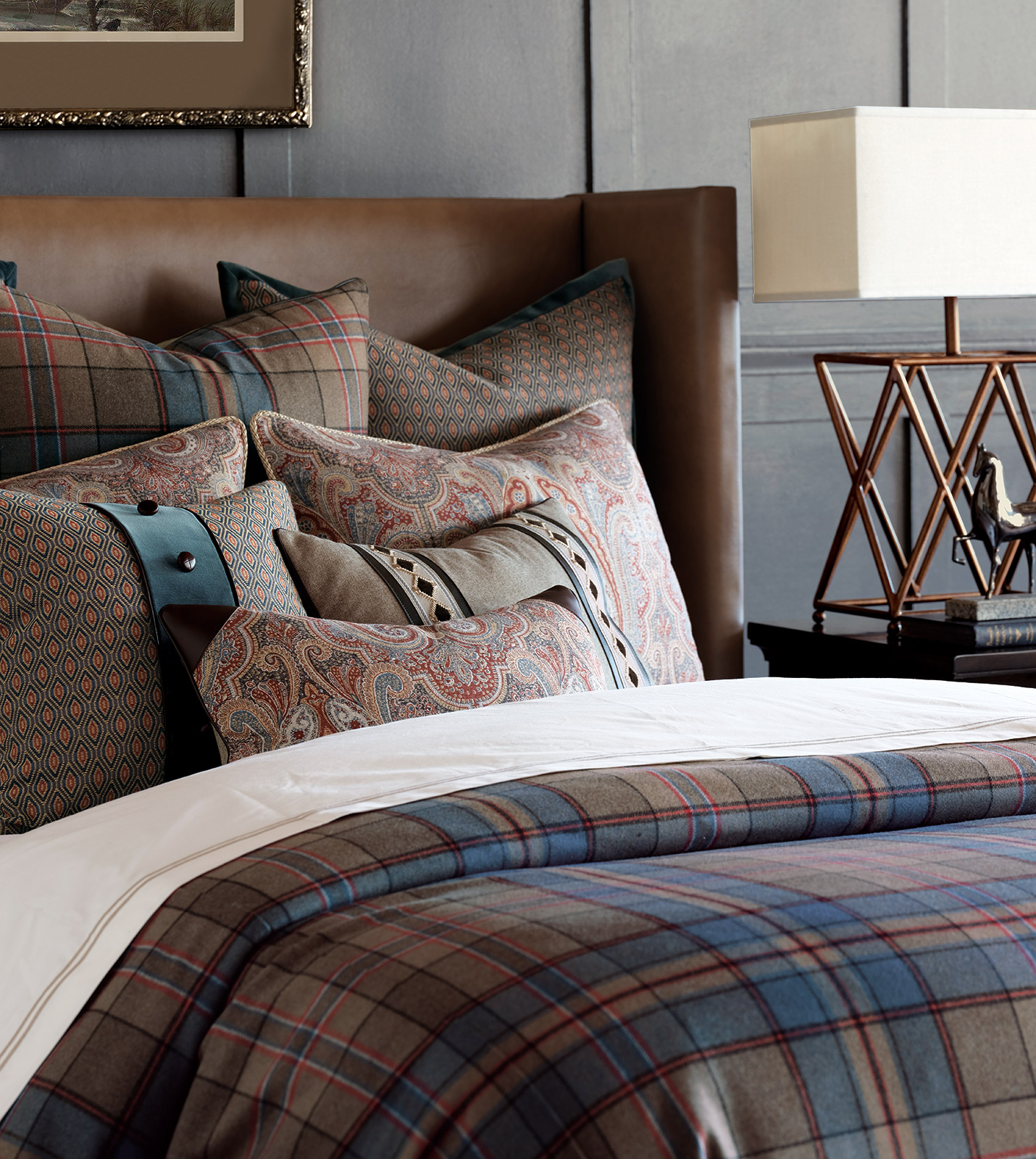 Rudy Wool Plaid Duvet Cover | Eastern Accents