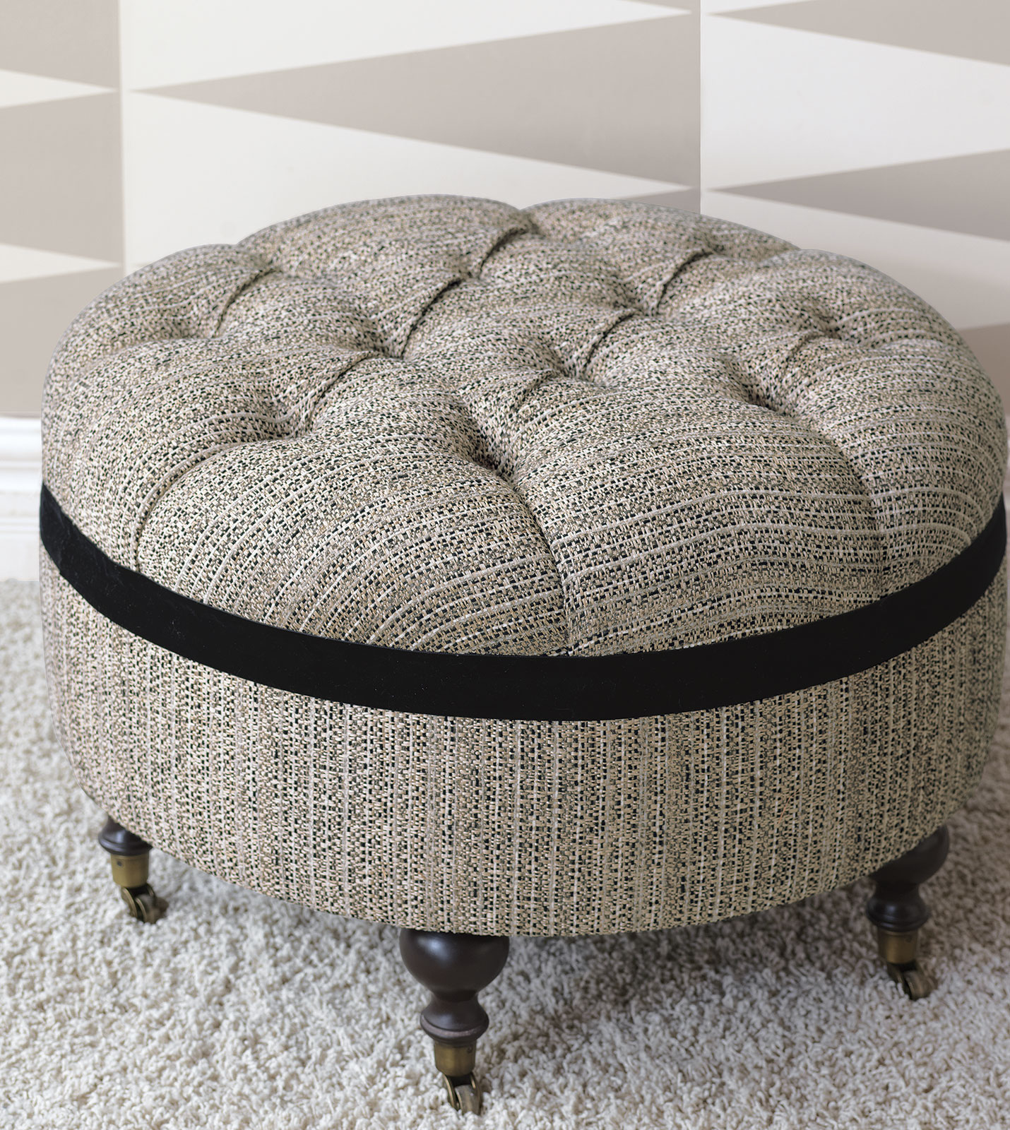 Abernathy Round Ottoman | Eastern Accents