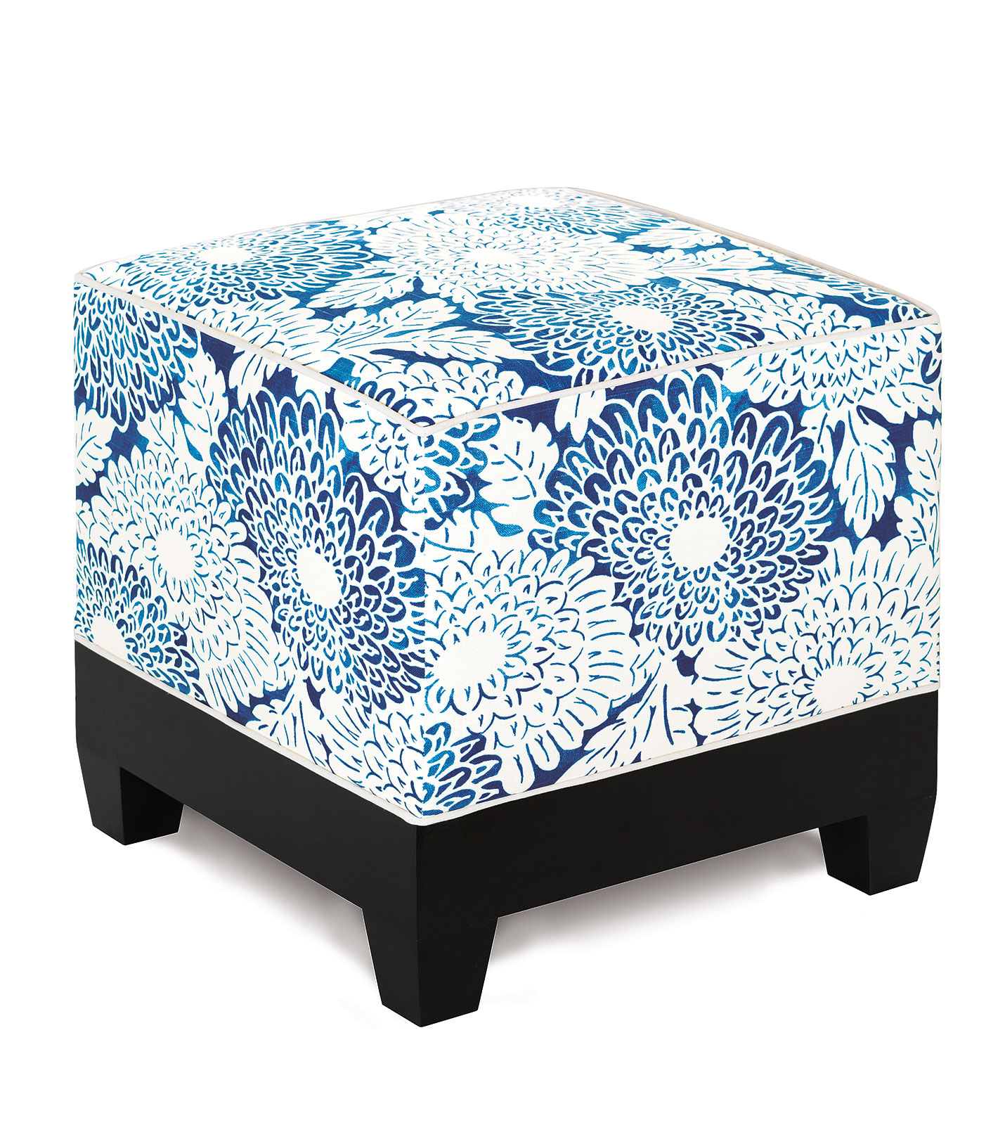 Indira Floral Cube Ottoman | Eastern Accents