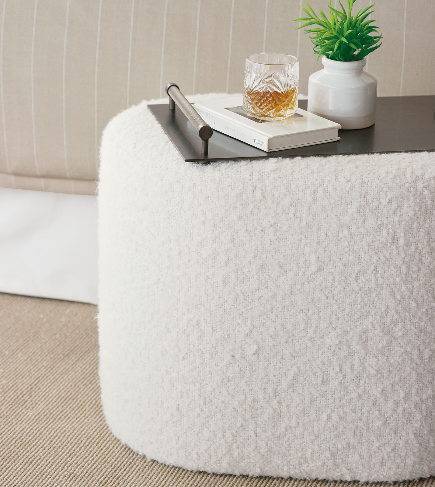 Kelso Boucle Ottoman | Eastern Accents