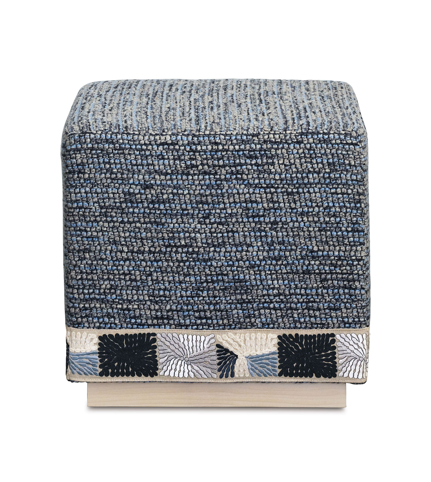 Beau Embroidered Ottoman | Eastern Accents