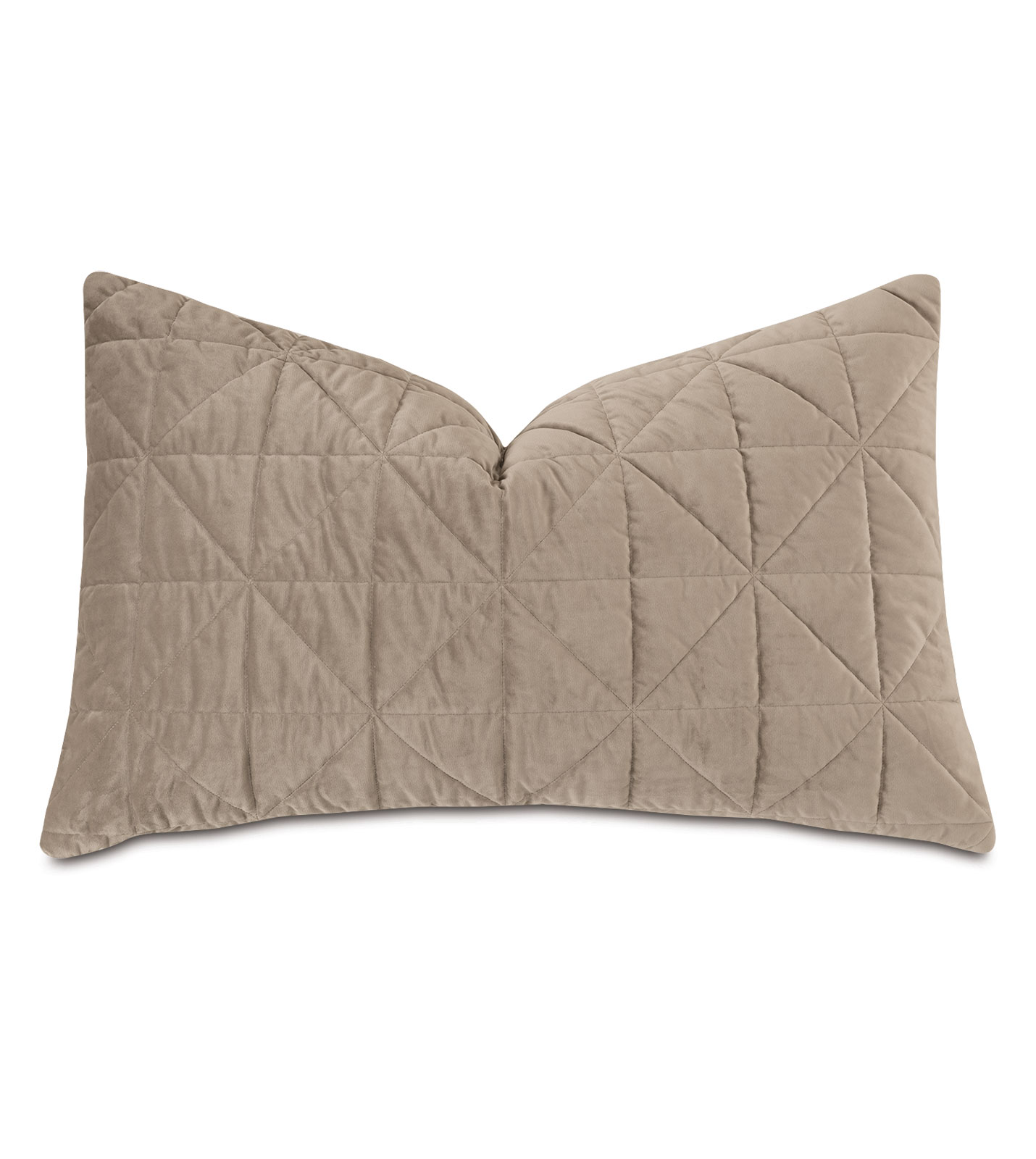 Nova Quilted Velvet Queen Sham In Fawn | Eastern Accents