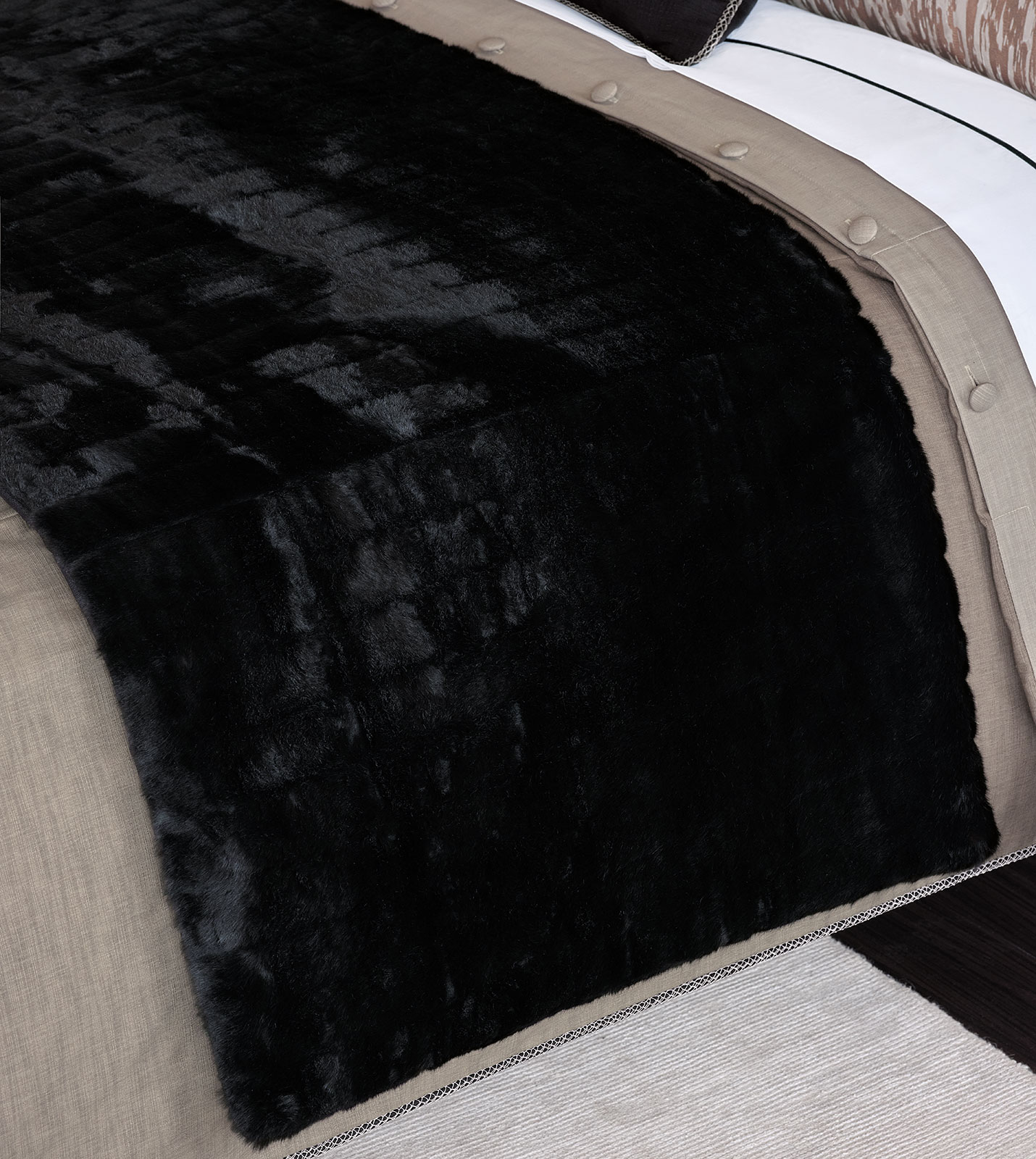 Talena Faux Fur Bed Scarf | Eastern Accents