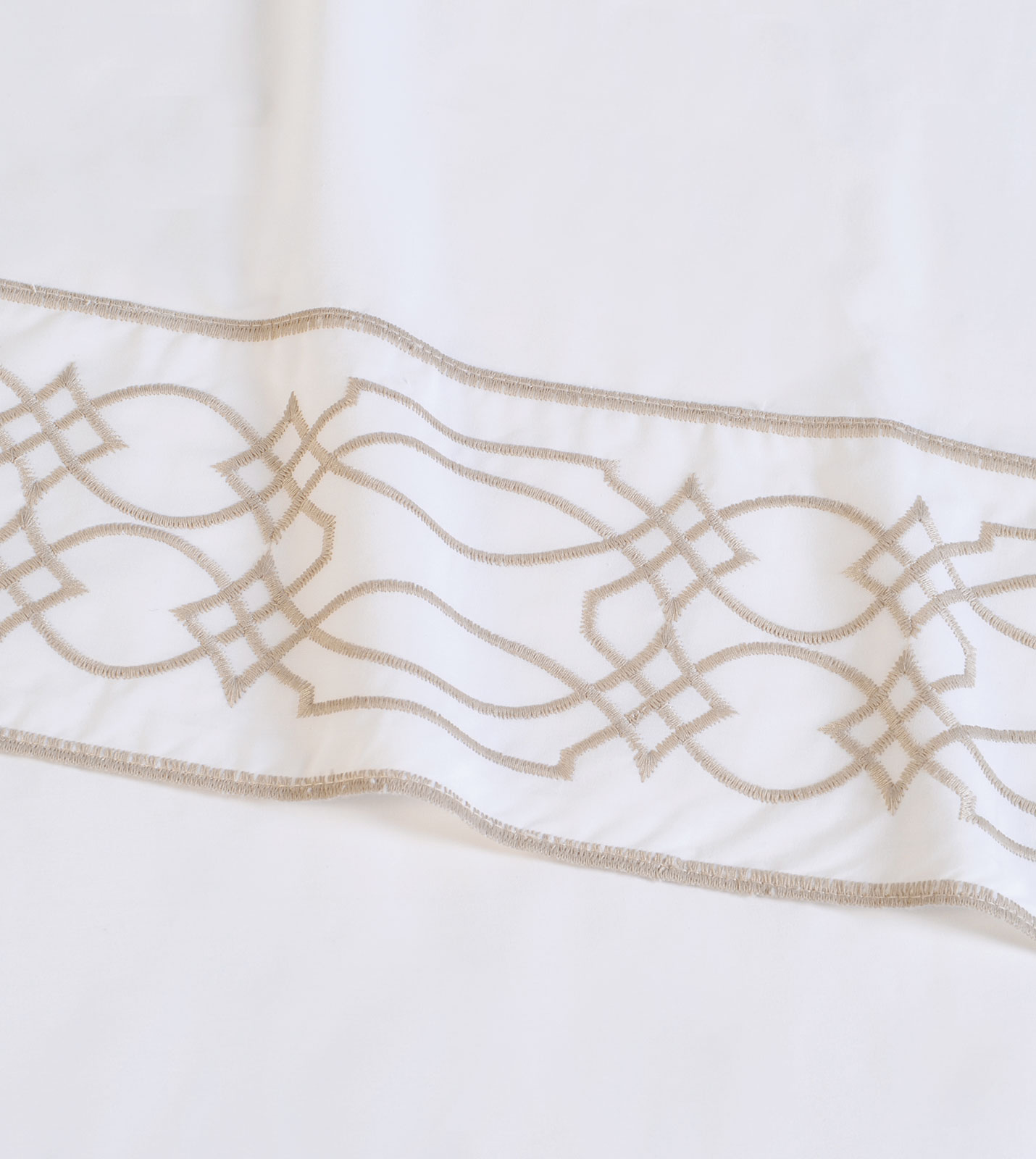 Nicola Embroidered Border Sheet Set In Wheat | Eastern Accents