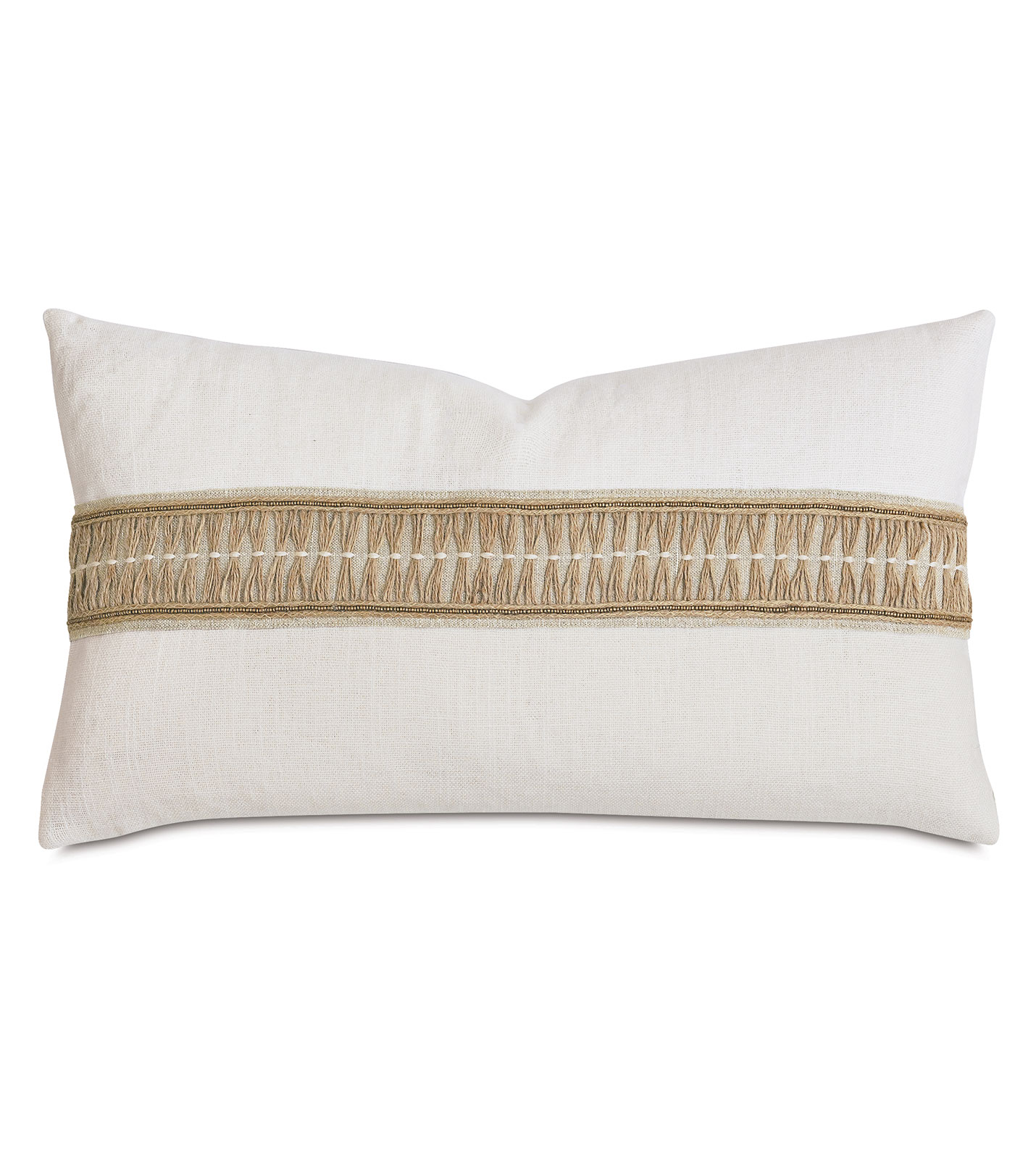 Sanders Jute Border Decorative Pillow | Eastern Accents